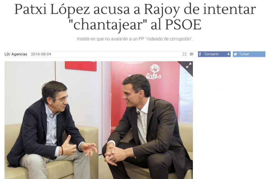 Patxi López y el chantaje del PP – Bogando por la Red